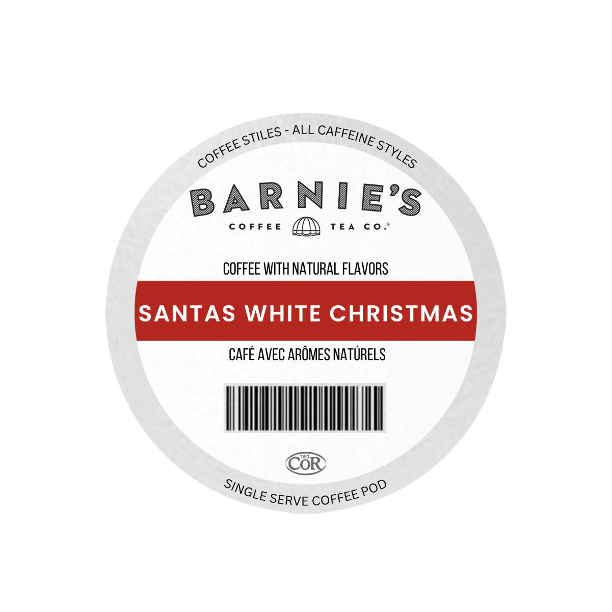 Barnie's Coffee Santa's White Christmas Single-Serve Coffee Pods – The Kitchen Barista & Gifts